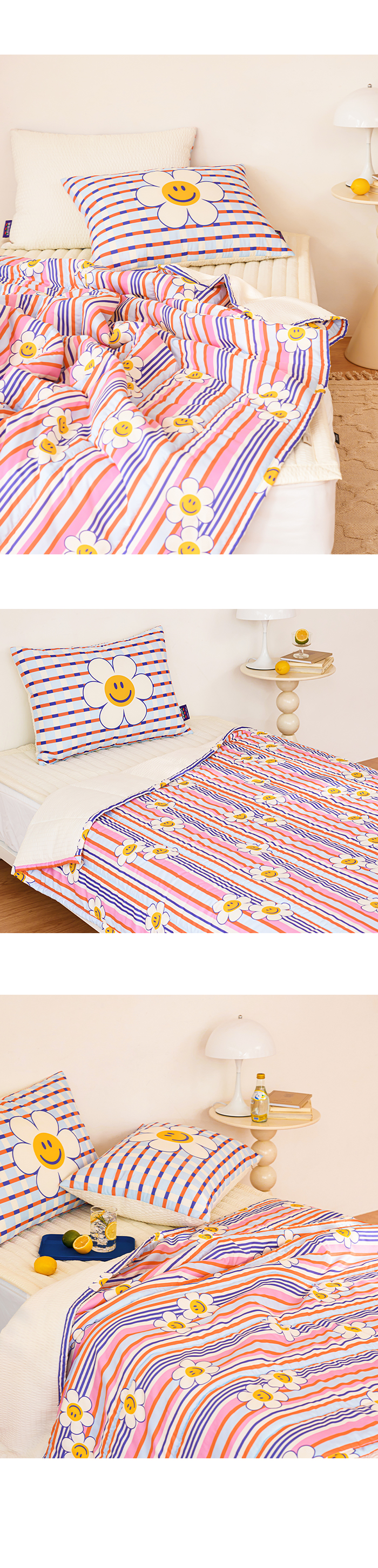 [마틸라X위글위글] 시어서커 여름차렵이불 - Cream Blue - wiggle wiggle